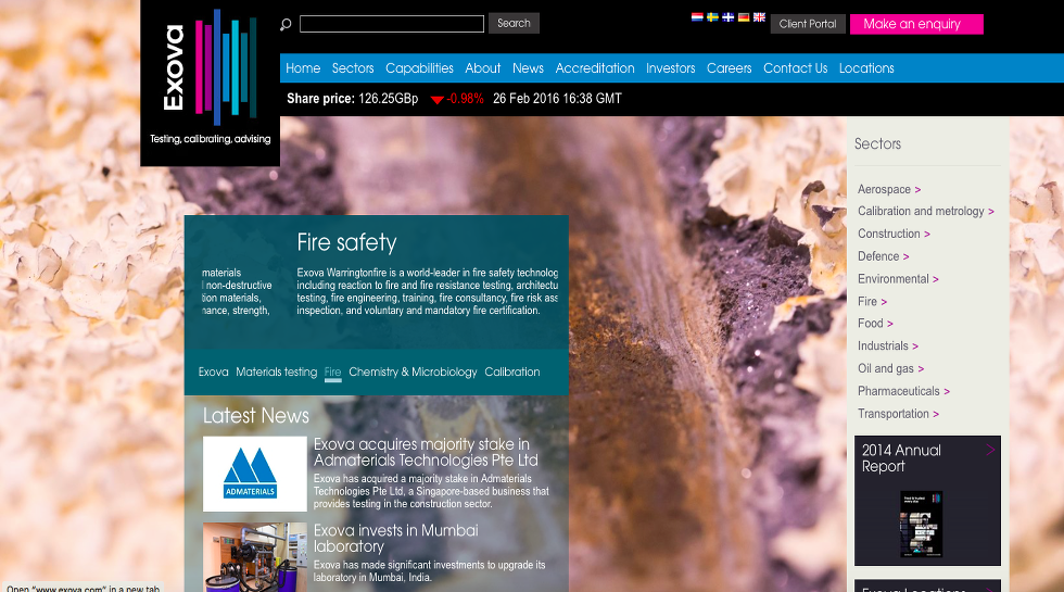 Singapore: Exova Group acquires majority stake in Admaterials Technologies